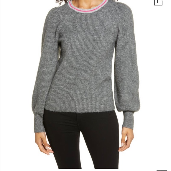 Halogen | Sweaters | Halogen Blouson Sleeve Sweater In Grey Dark ...